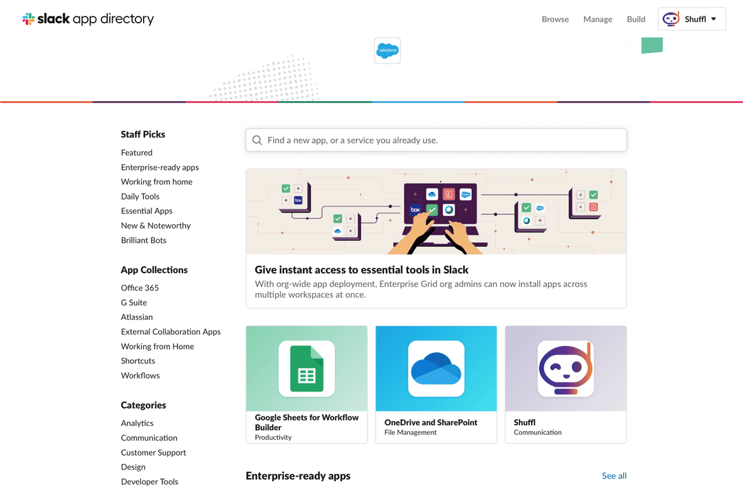 Shuffl Featured as Slack Staff Pick